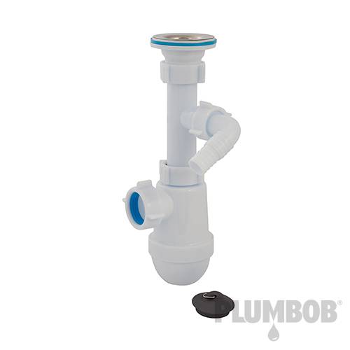 Plumbob Telescopic Bottle Trap with Waste & Washing Machine Outlet 40mm ...